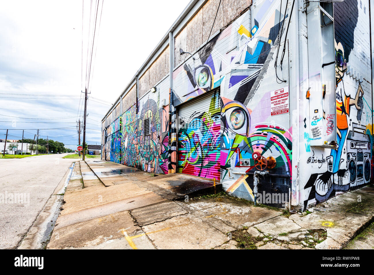 Graffiti by some talented artists in Downtown Houston, TX Stock Photo ...