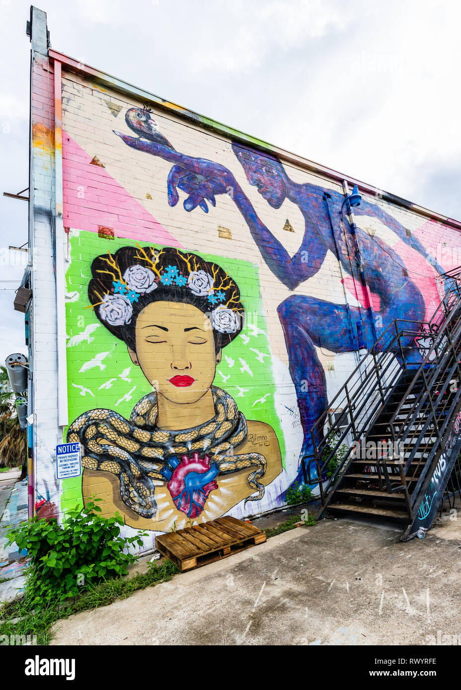 Graffiti by some talented artists in Downtown Houston, TX Stock Photo ...