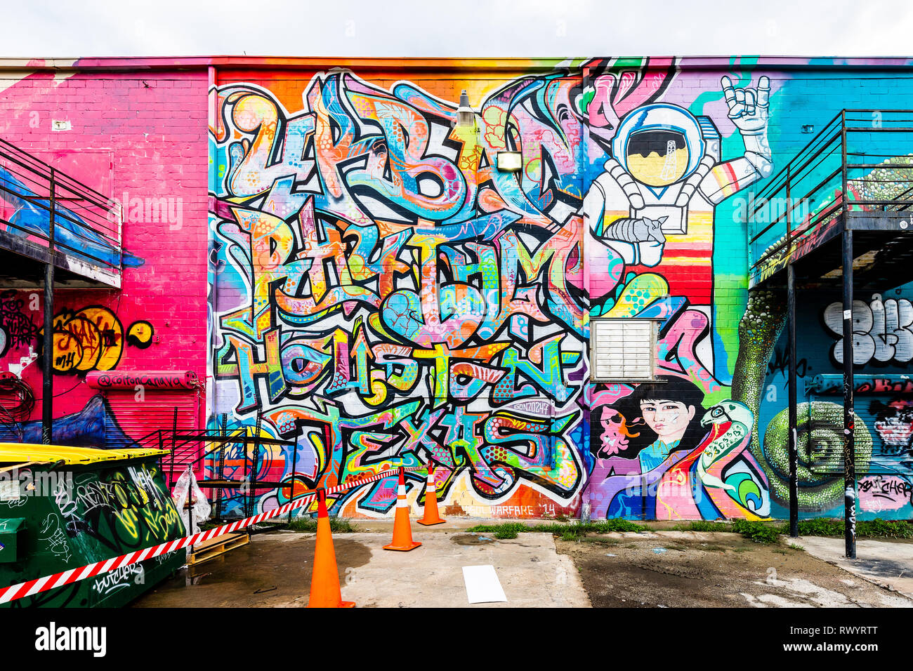 Graffiti by some talented artists in Downtown Houston, TX Stock Photo ...