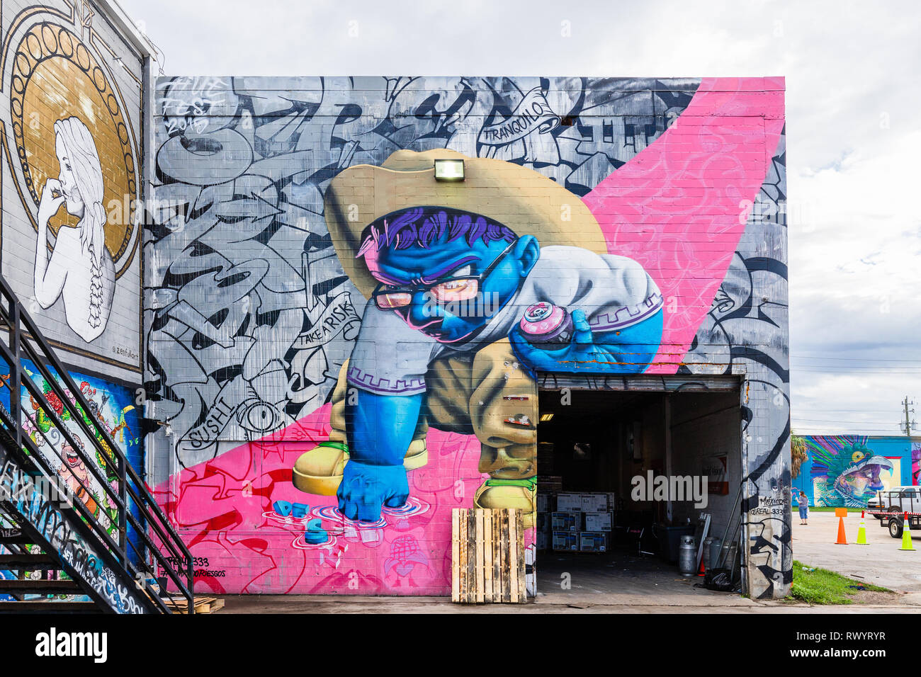 Graffiti by some talented artists in Downtown Houston, TX Stock Photo ...