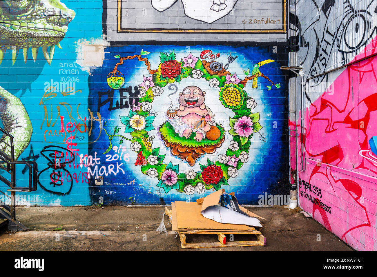 Graffiti by some talented artists in Downtown Houston, TX Stock Photo ...