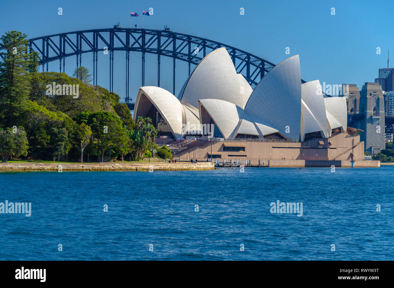 Sydney opera house with flag hi-res stock photography and images - Alamy