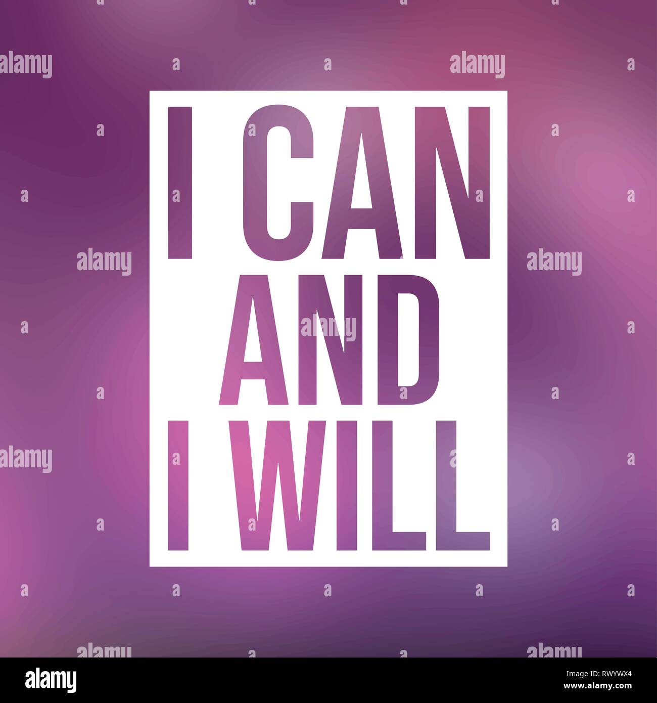 i can and i will. successful quote with modern background vector ...