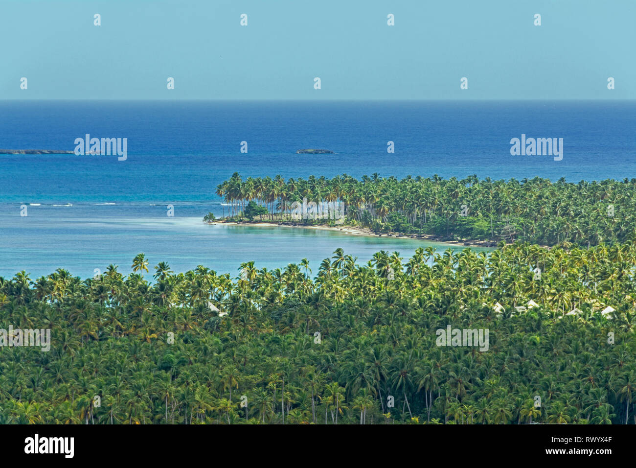 View of the Coson Bay. Las Terrenas Dominican Republic Stock Photo - Alamy