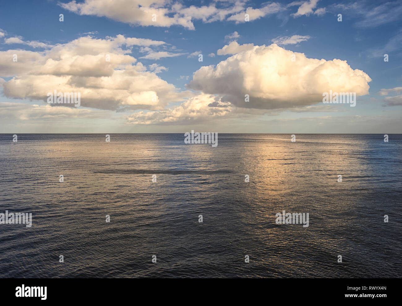 Calm north sea sunset at scarborough hi-res stock photography and ...