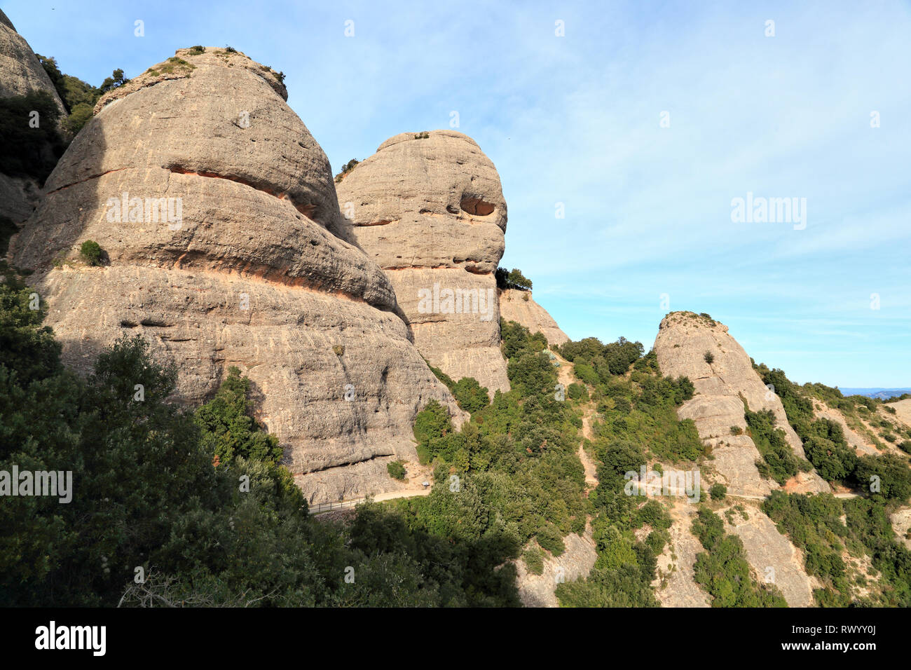 Limestone rocks of Montserrat mountains, Catalonia, Spain Stock Photo ...