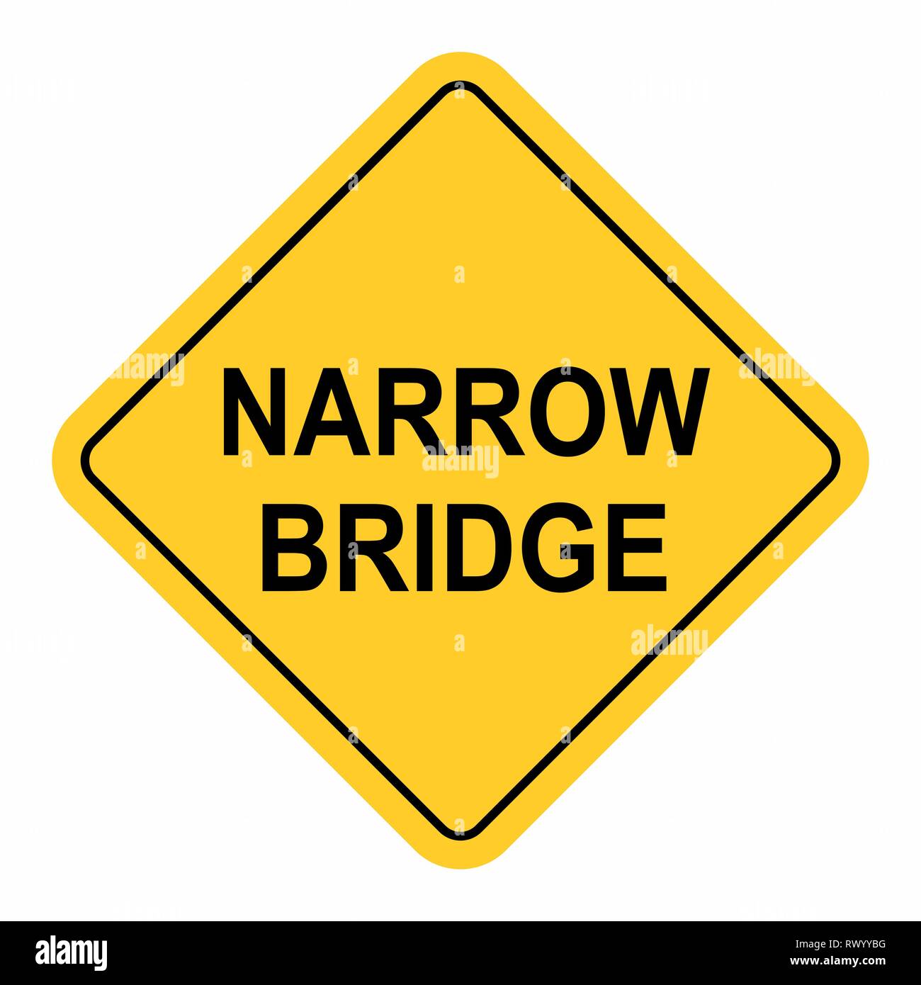Bridge warning sign Cut Out Stock Images & Pictures - Alamy