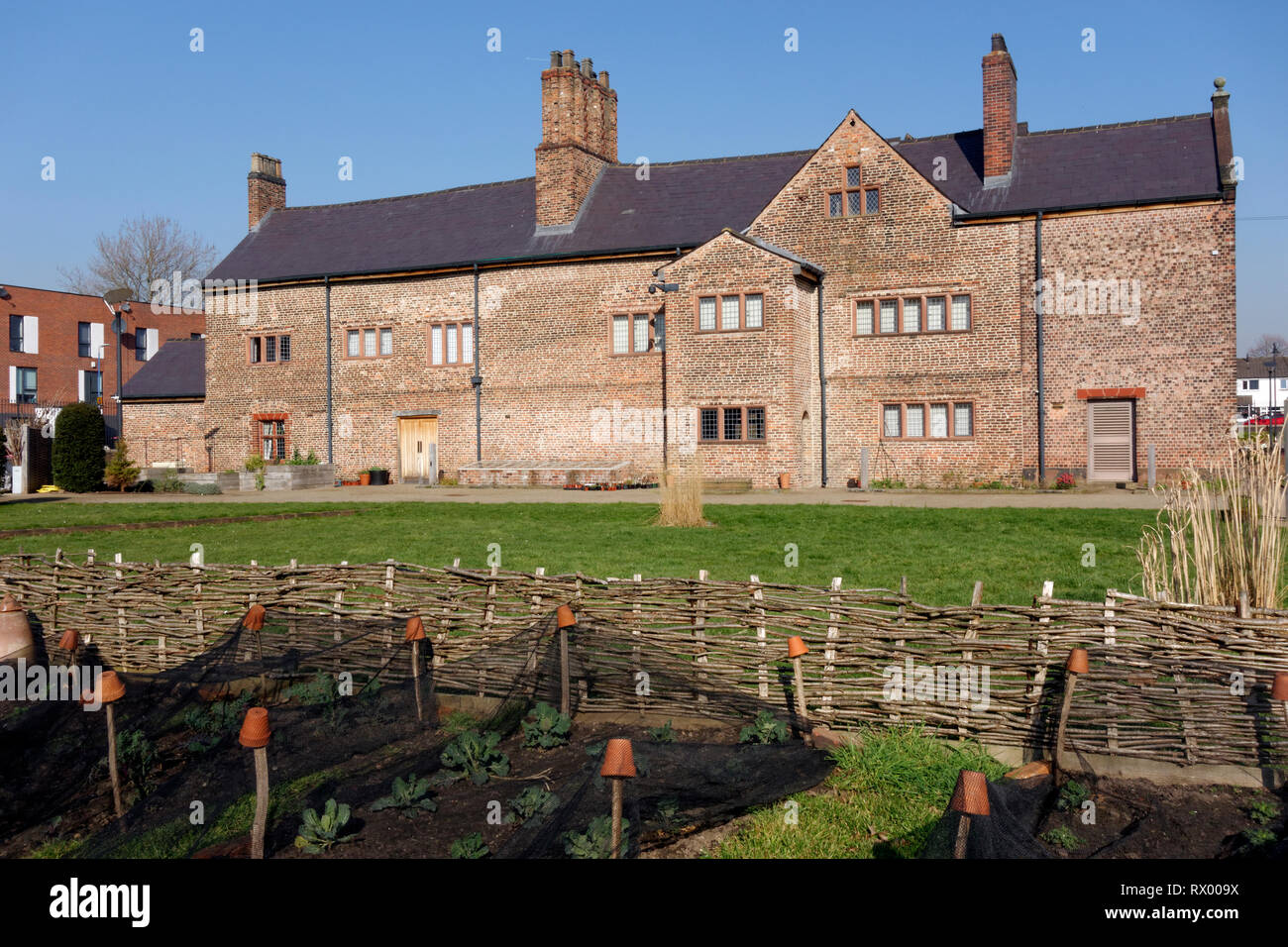 Allotment, The Tudor manor house of Oldsall Hall, Salford, Manchester ...