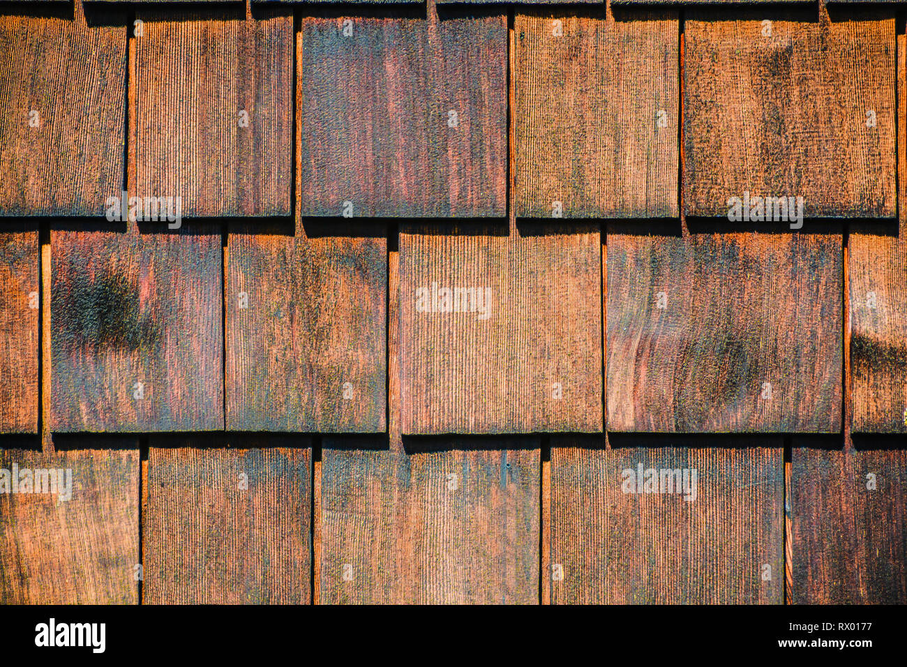 Old wood shingles wall. Wooden shingles texture Stock Photo - Alamy