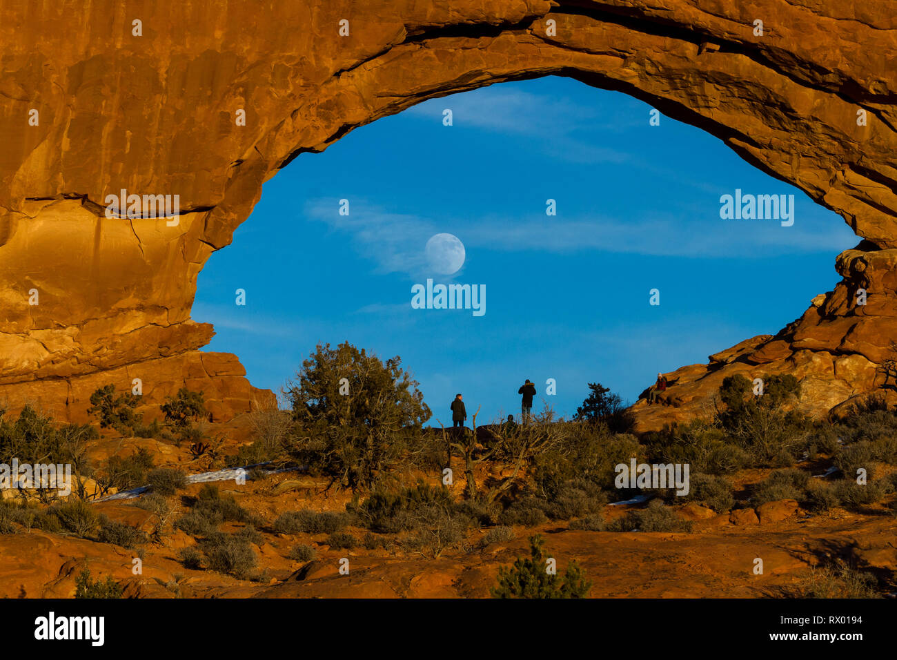 Arches national park full moon utah hi-res stock photography and images ...