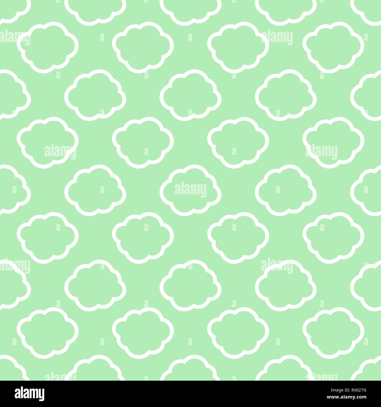 Clouds weather seamless pattern background light green Stock Vector ...