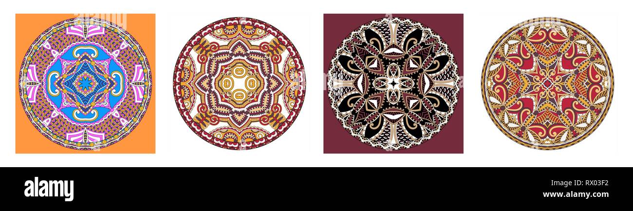 decorative design of circle dish template, round geometric pattern ...