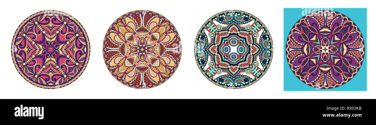 decorative design of circle dish template, round geometric pattern ...