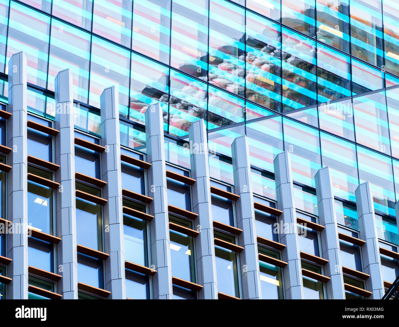 Detail of 10 Fenchurch Avenue building in the city of London - England ...