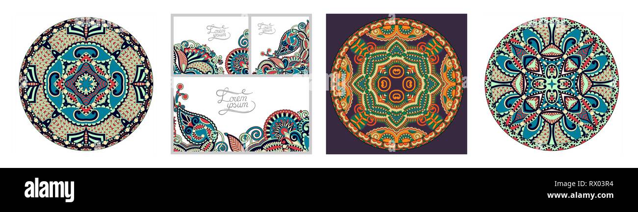 decorative design of circle dish template, round geometric pattern ...