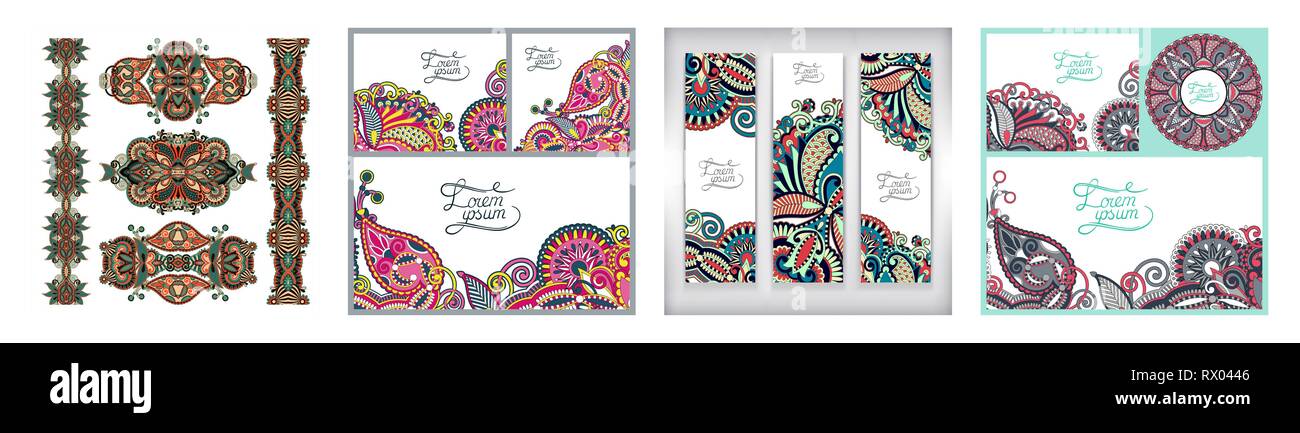 set of decorative flower template banner, card Stock Vector Image & Art ...