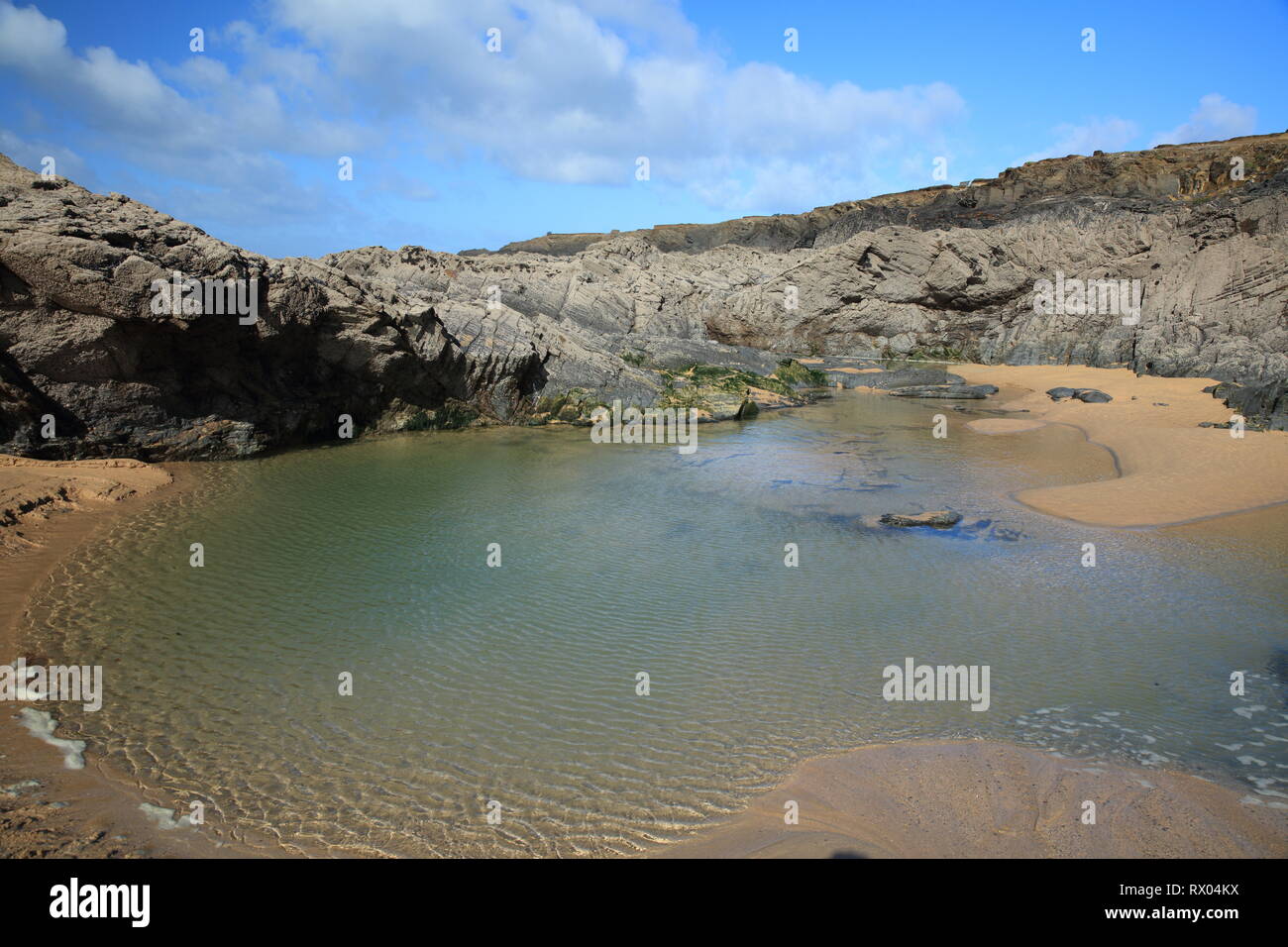 Treyarnon bay rock pools, North Cornwall, England,UK Stock Photo - Alamy