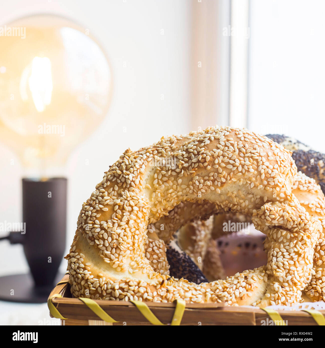 Traditional Turkish pastries - buns in the form of twisted bagels rings ...