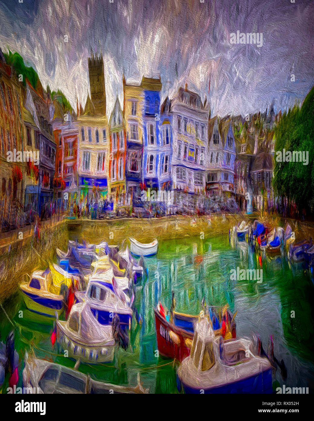 English village painting hi-res stock photography and images - Alamy