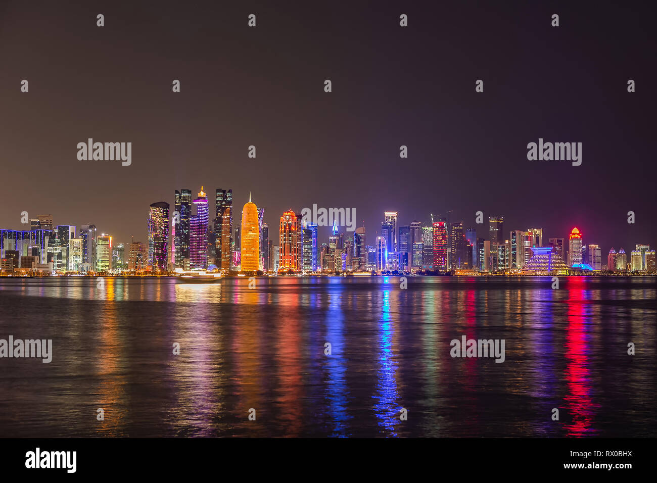 Doha night view hi-res stock photography and images - Alamy