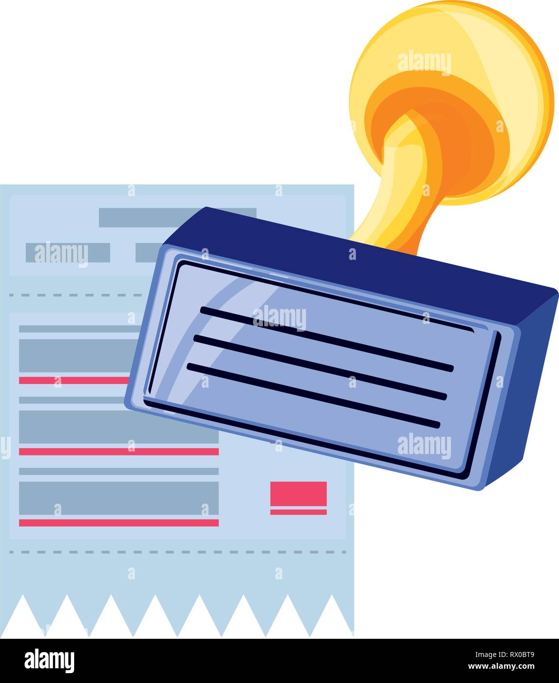 rubber stamp handle with voucher vector illustration design Stock ...