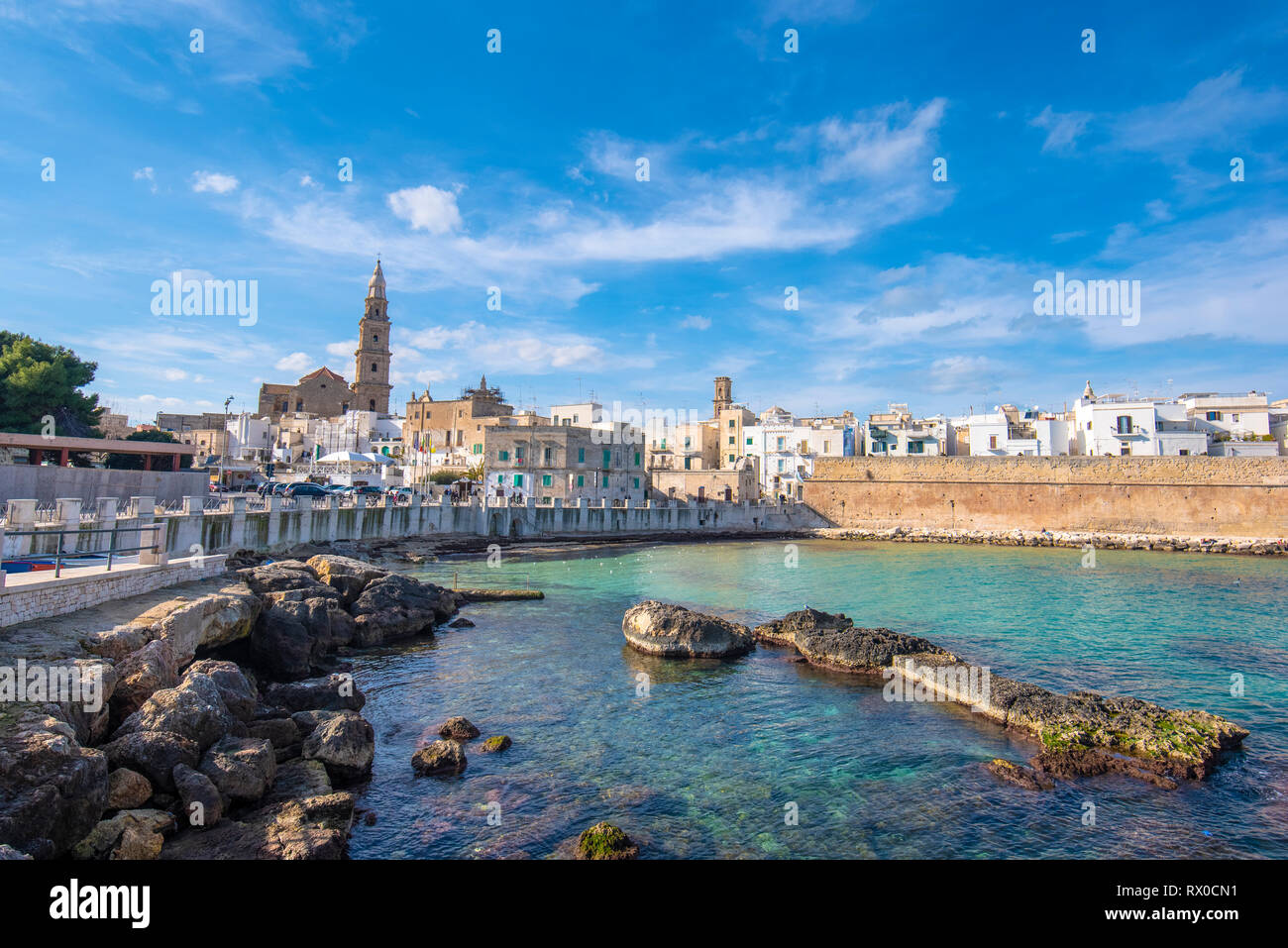 Panorama of Monopoli harbor in the Metropolitan City of Bari and region ...