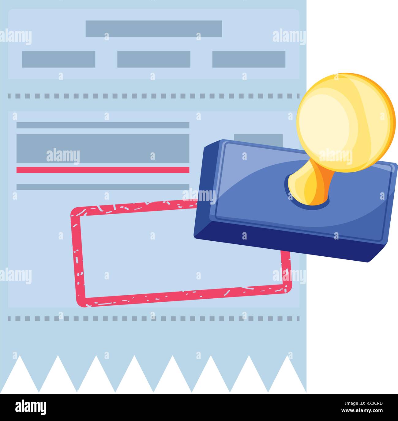 rubber stamp handle with voucher vector illustration design Stock ...