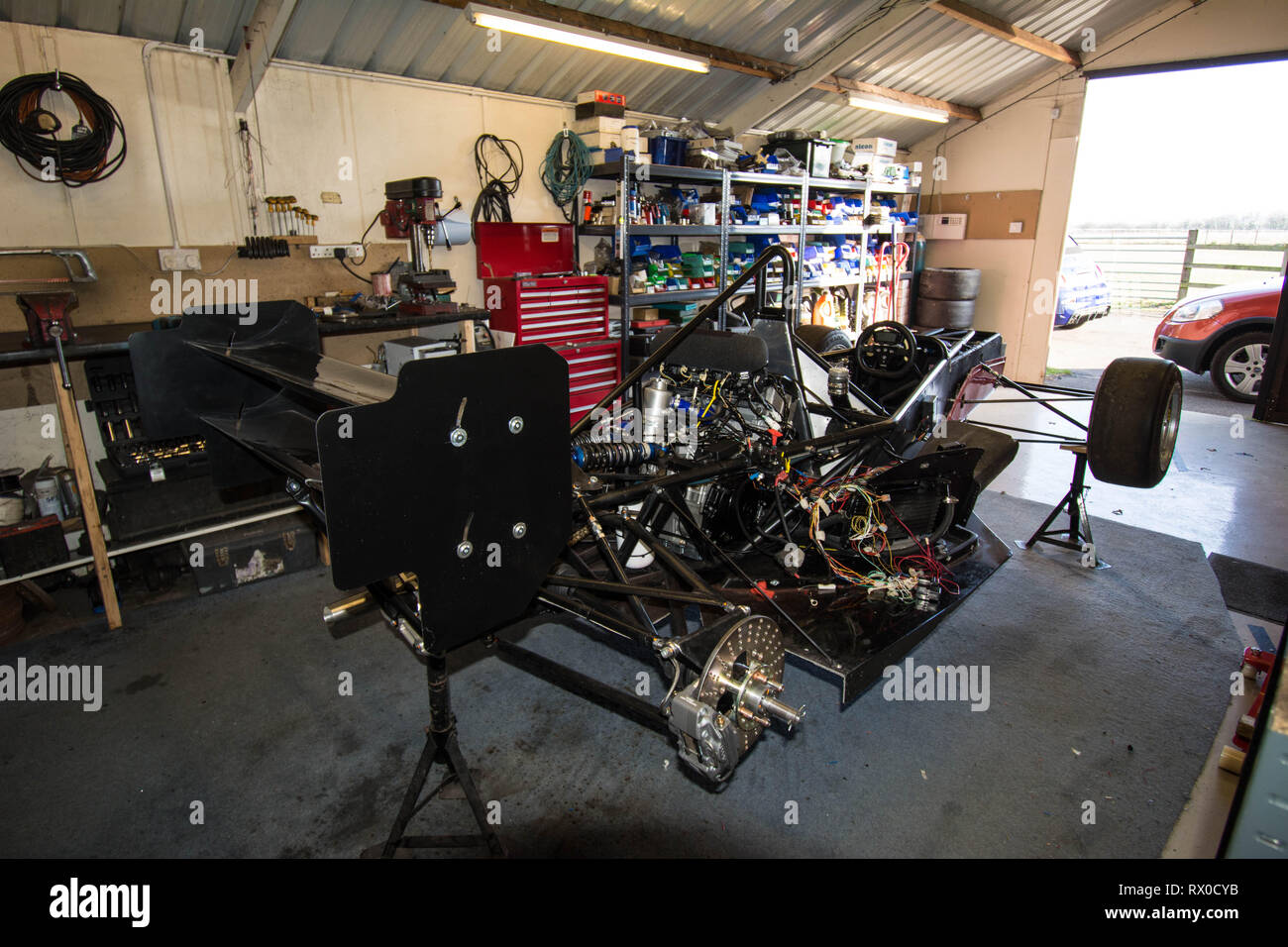 Repairing a Racing Car Stock Photo - Alamy