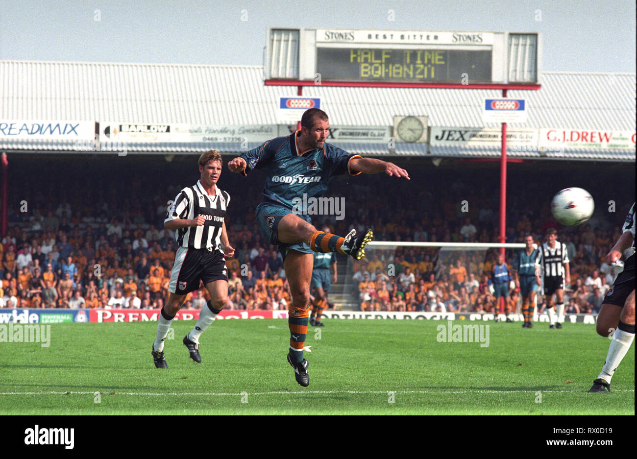 Footballer Steve Bull scoring hat trick of goals for Wolverhampton ...