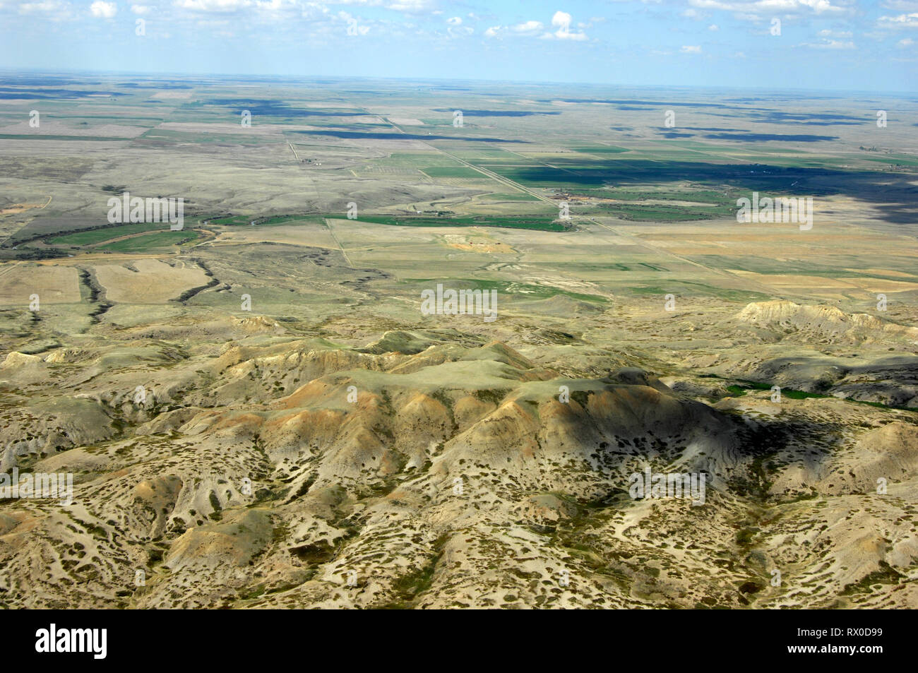 aerial, Grasslands National Park, Val Marrie, Saskatchewan, Canada ...