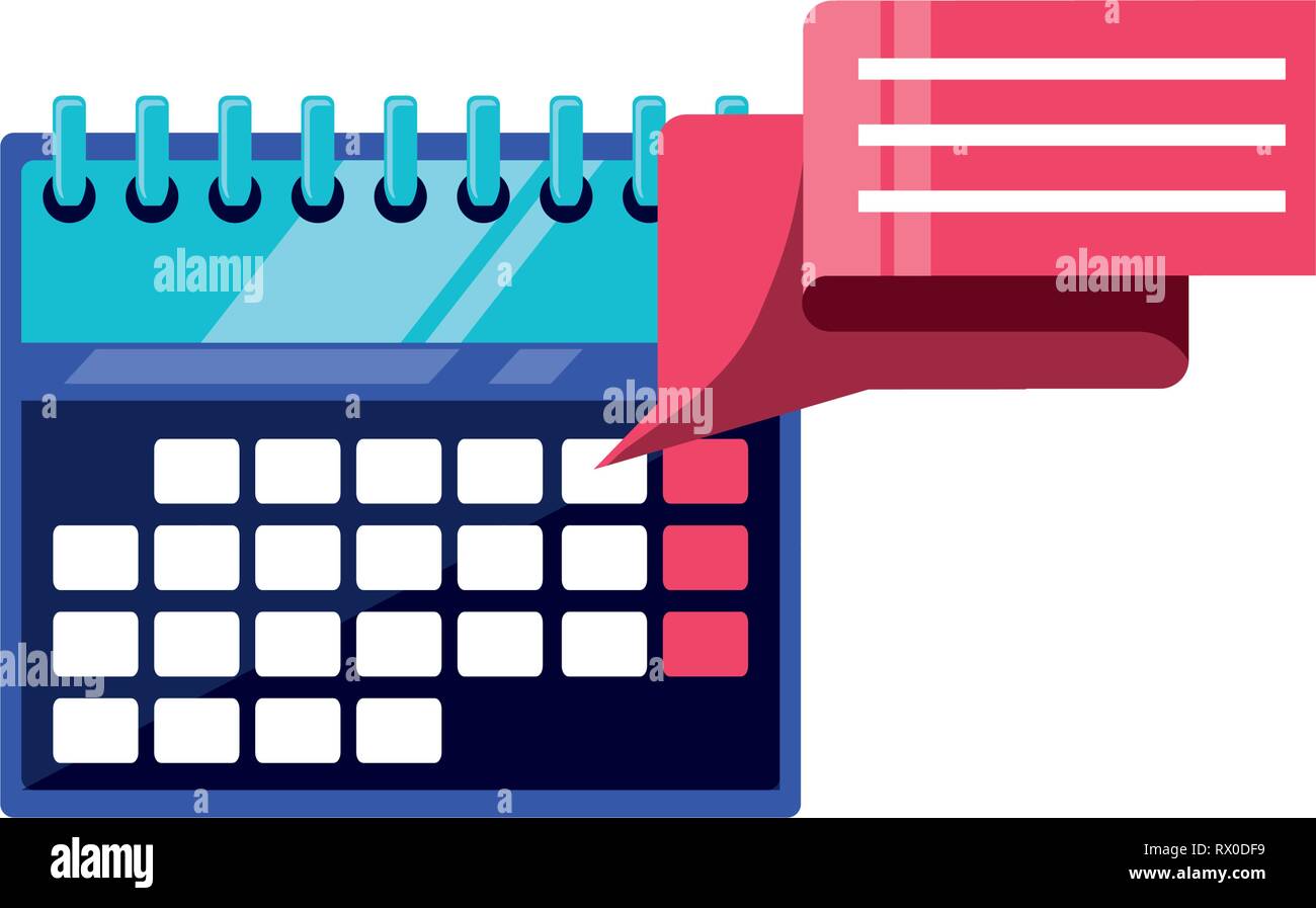 calendar reminder with speech bubble vector illustration design Stock ...