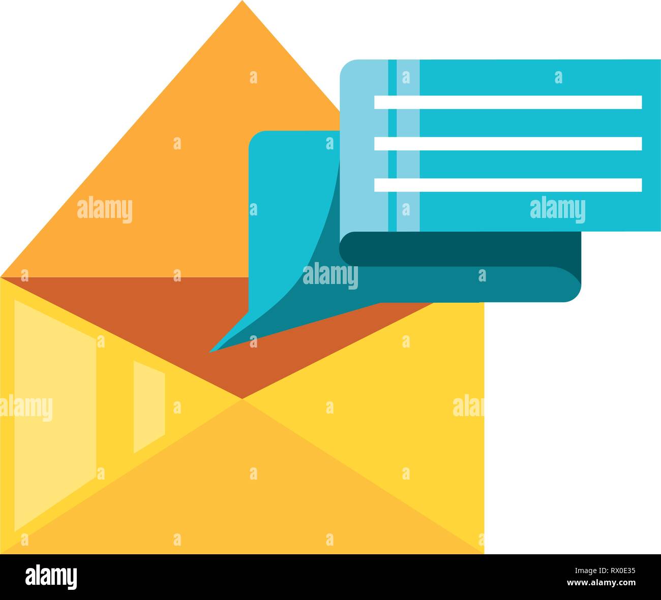 envelope mail with speech bubble in shape rectangle vector illustration ...