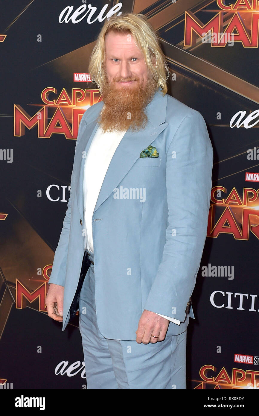 Rune Temte attending the 'Captain Marvel' world premiere at El Captian ...