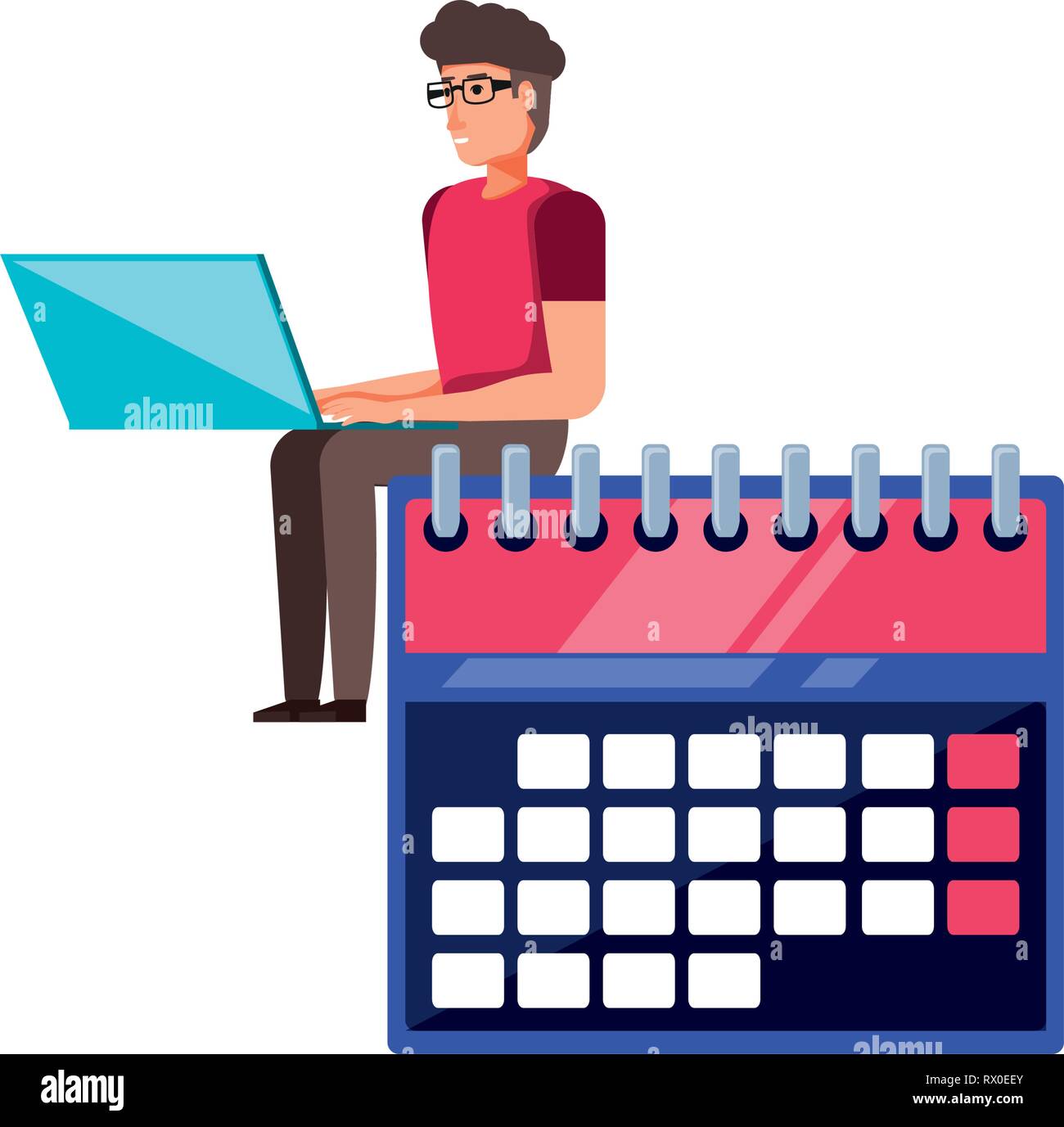 man with calendar reminder isolated icon vector illustration design ...
