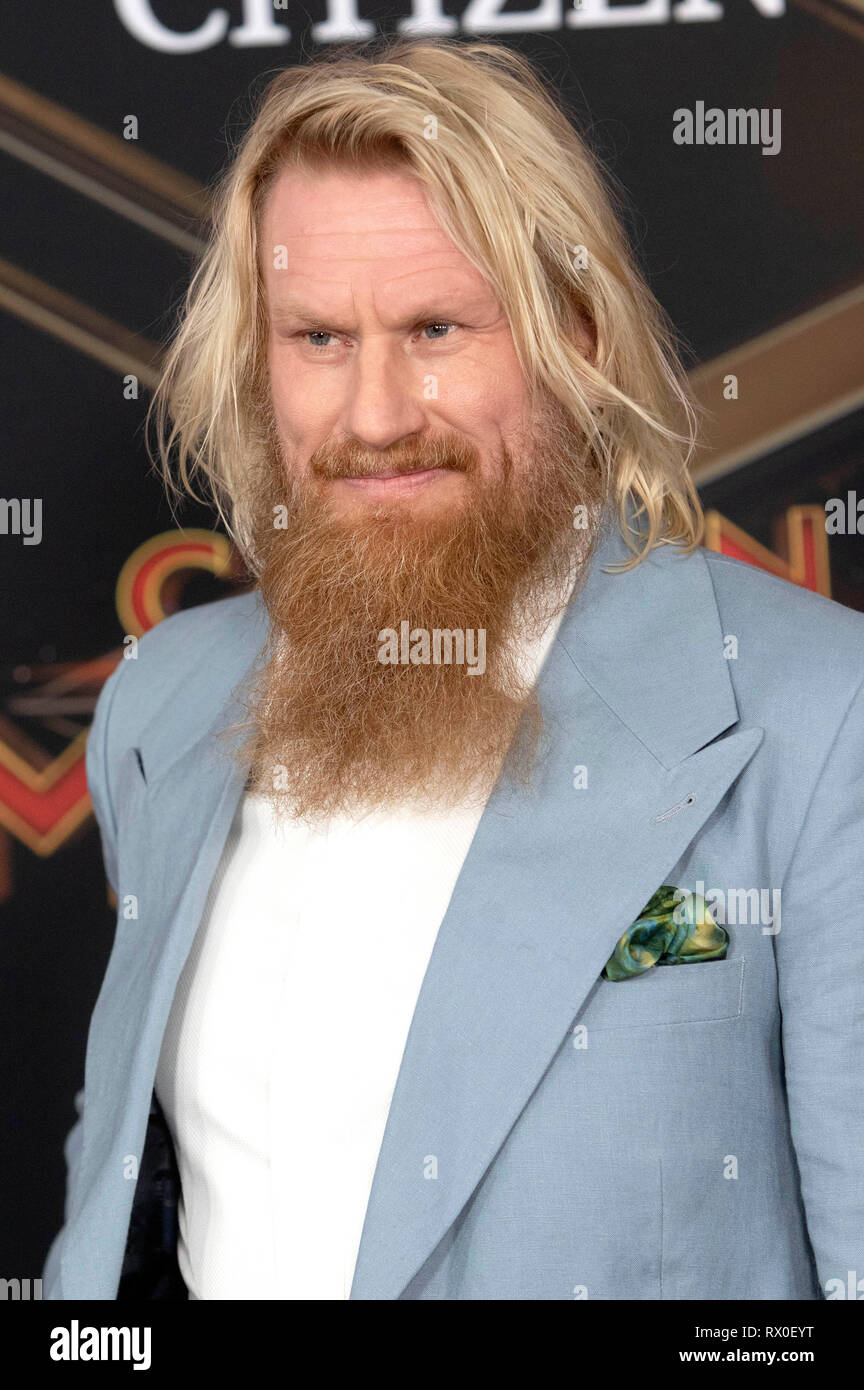 Rune Temte attending the 'Captain Marvel' world premiere at El Captian ...