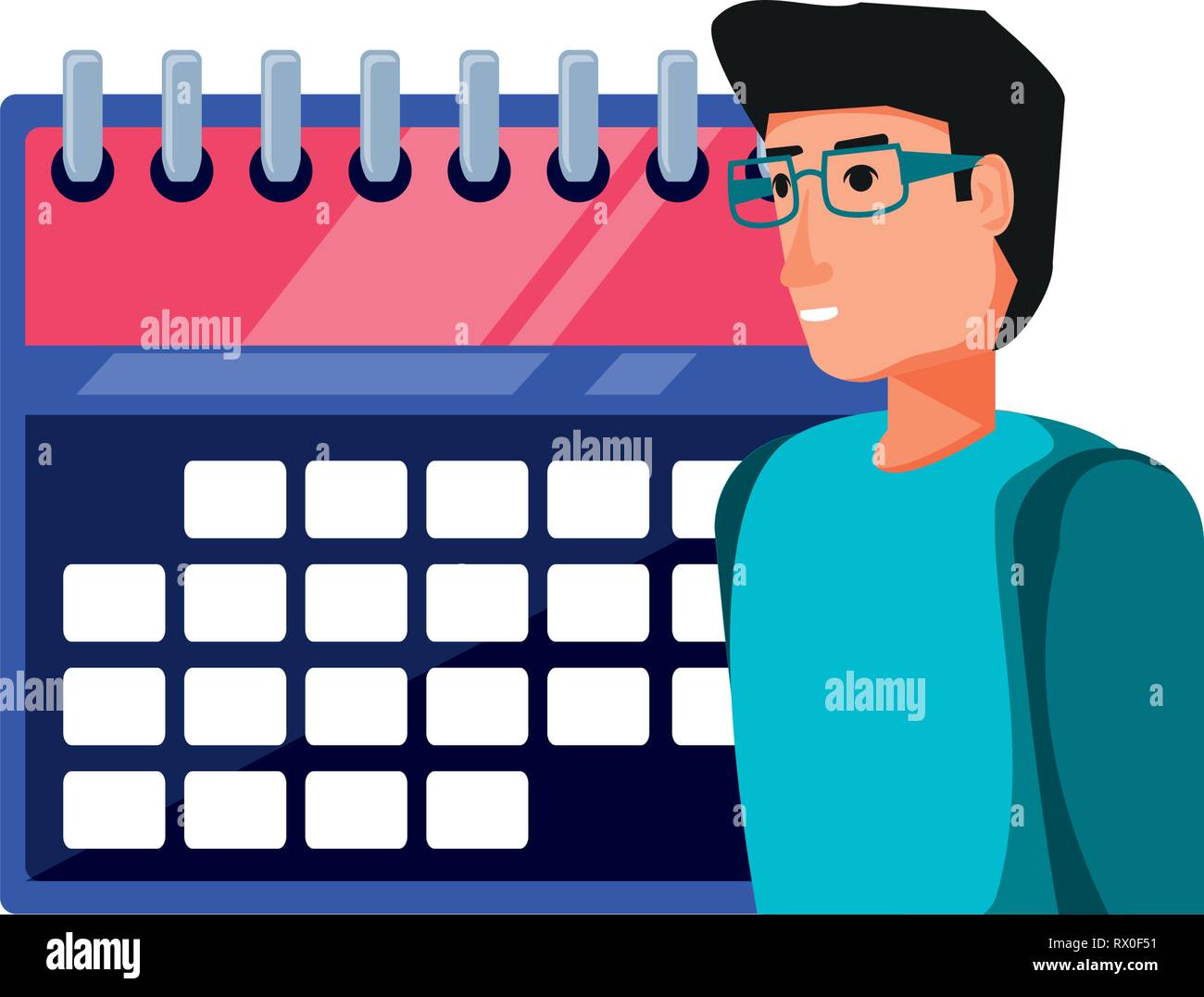 man with calendar reminder isolated icon vector illustration design ...
