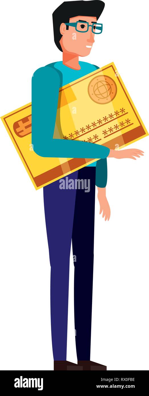 credit card money with man vector illustration design Stock Vector ...