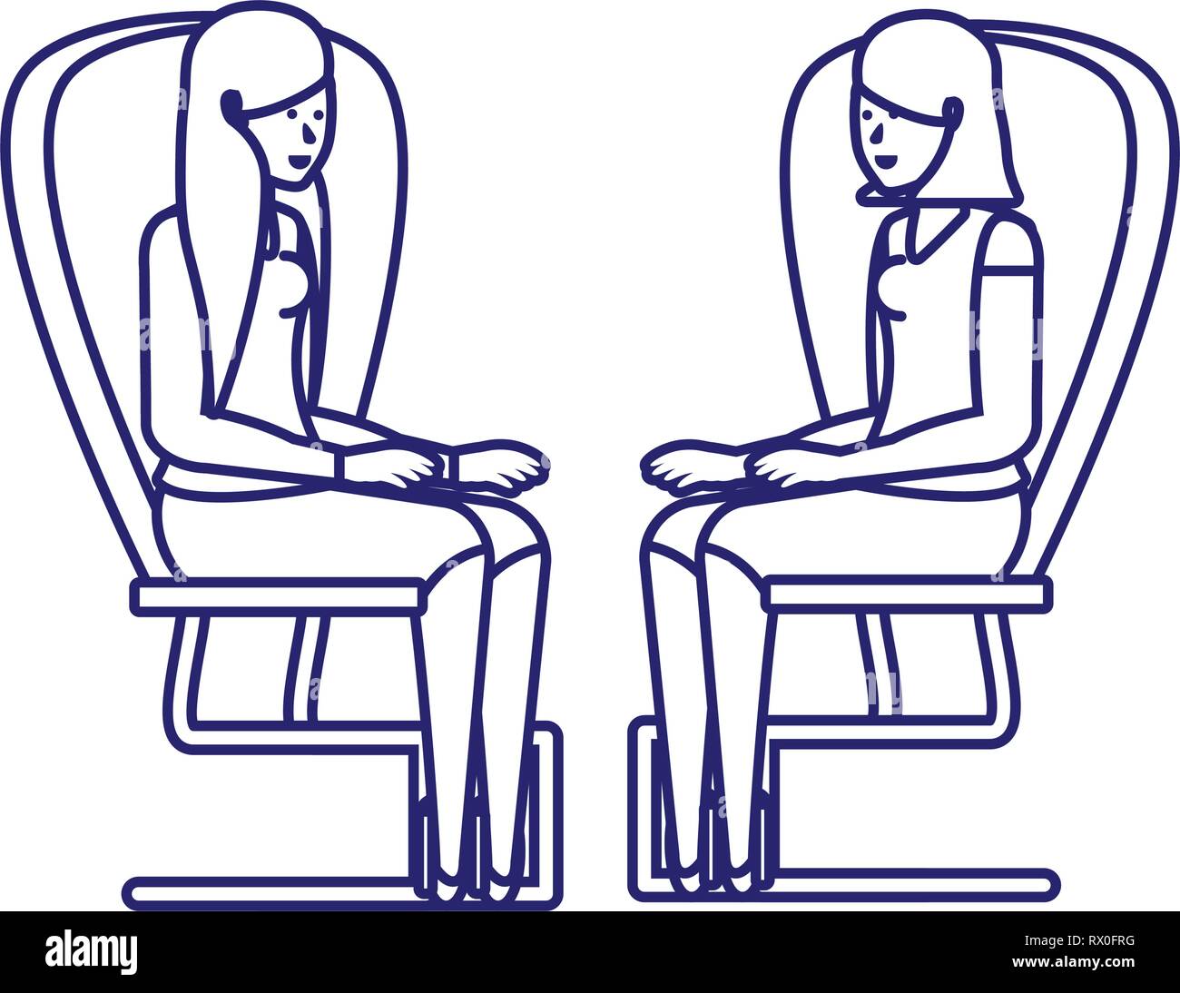 Profile women sitting Stock Vector Images - Alamy