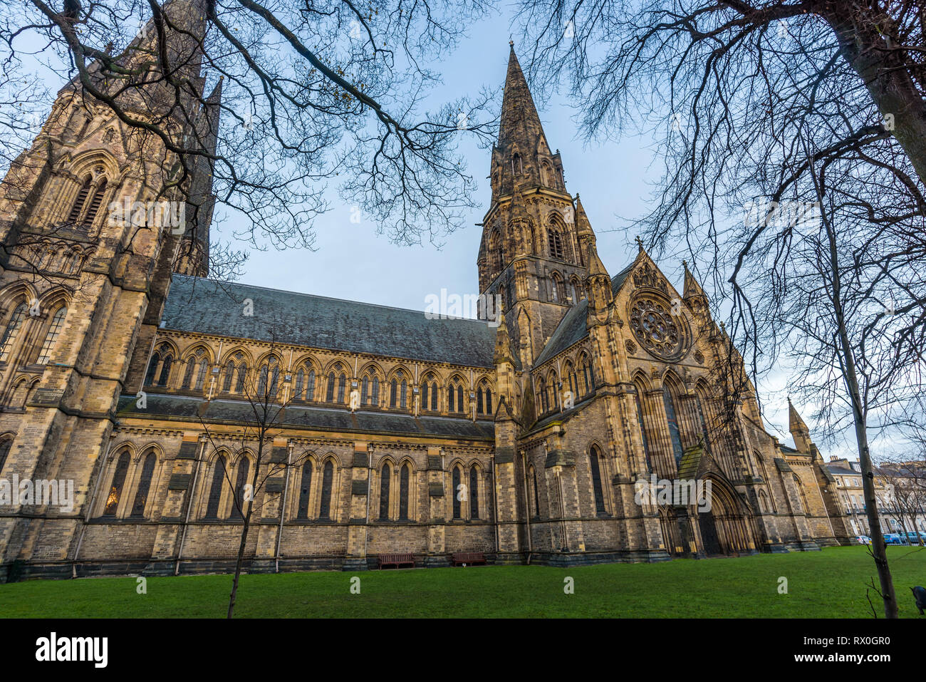 Exterior Gothic style architecture and design of The Scottish Episcopal ...