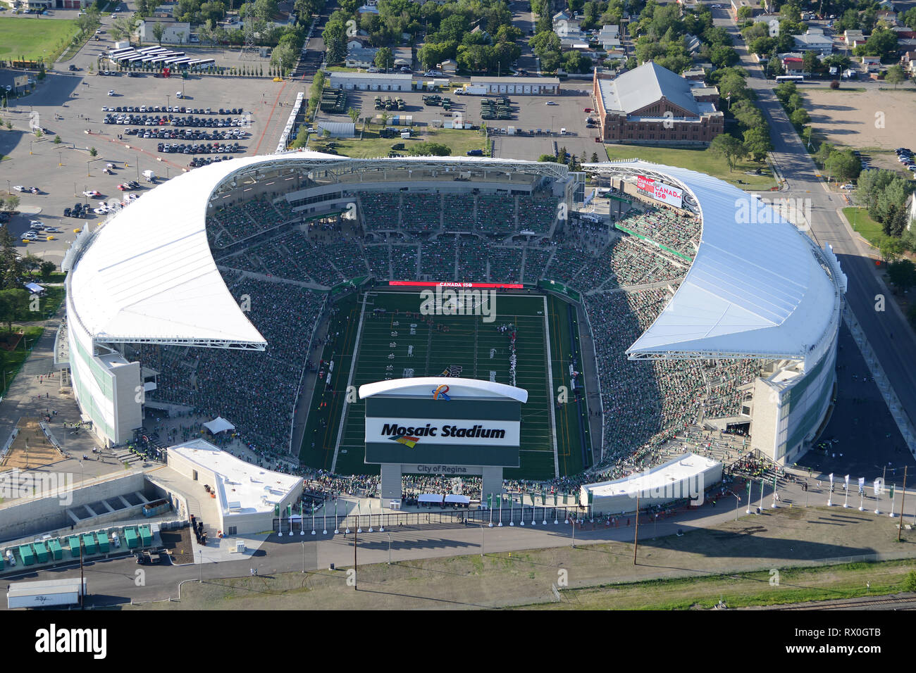 Aerial view above stadium 1 hi-res stock photography and images - Alamy