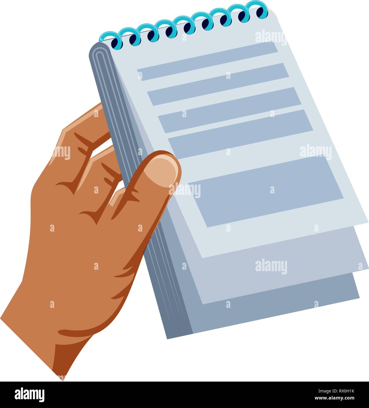 hand with notepad supply isolated icon vector illustration design Stock ...