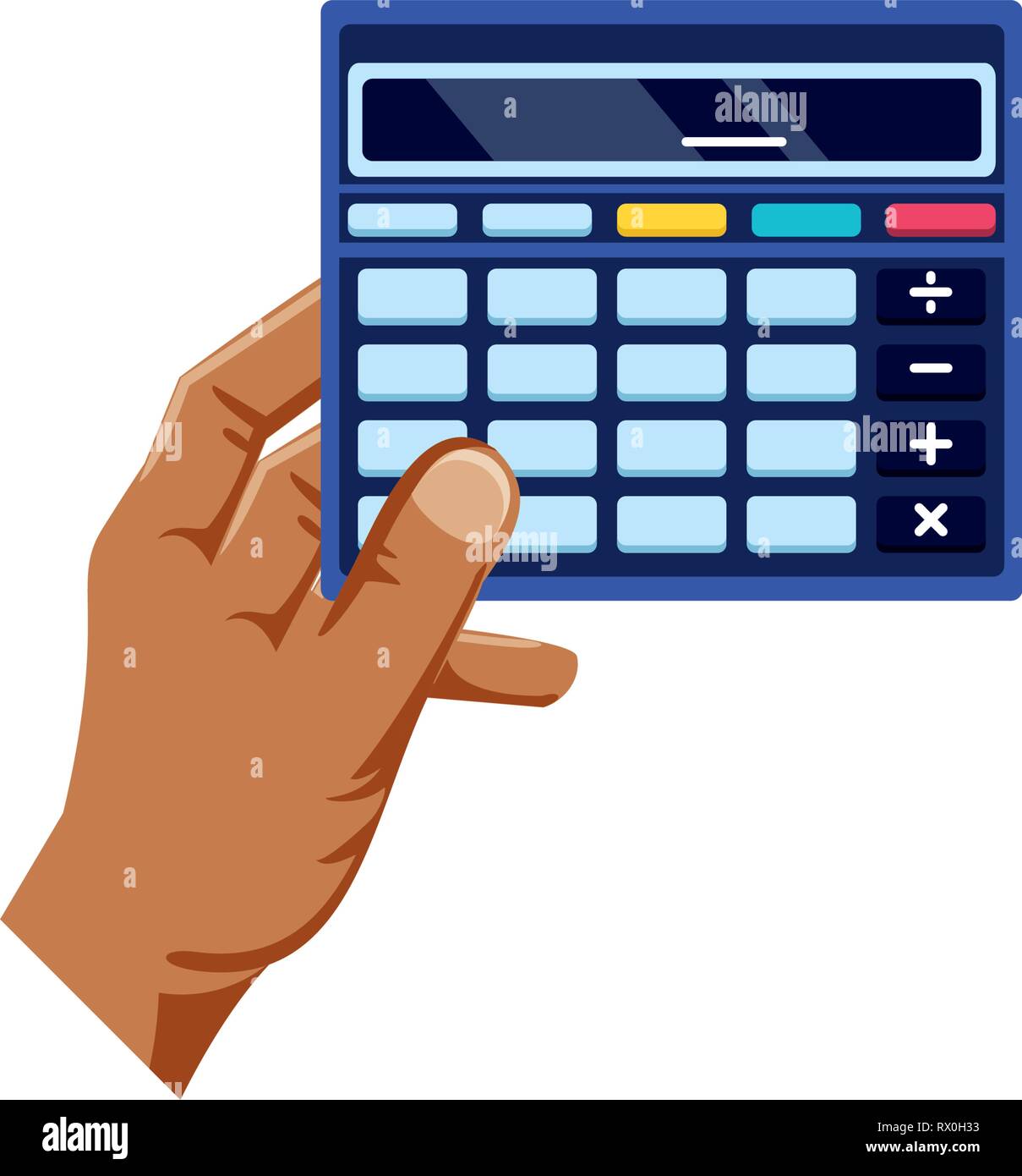 Hand using calculator Stock Vector Images - Alamy
