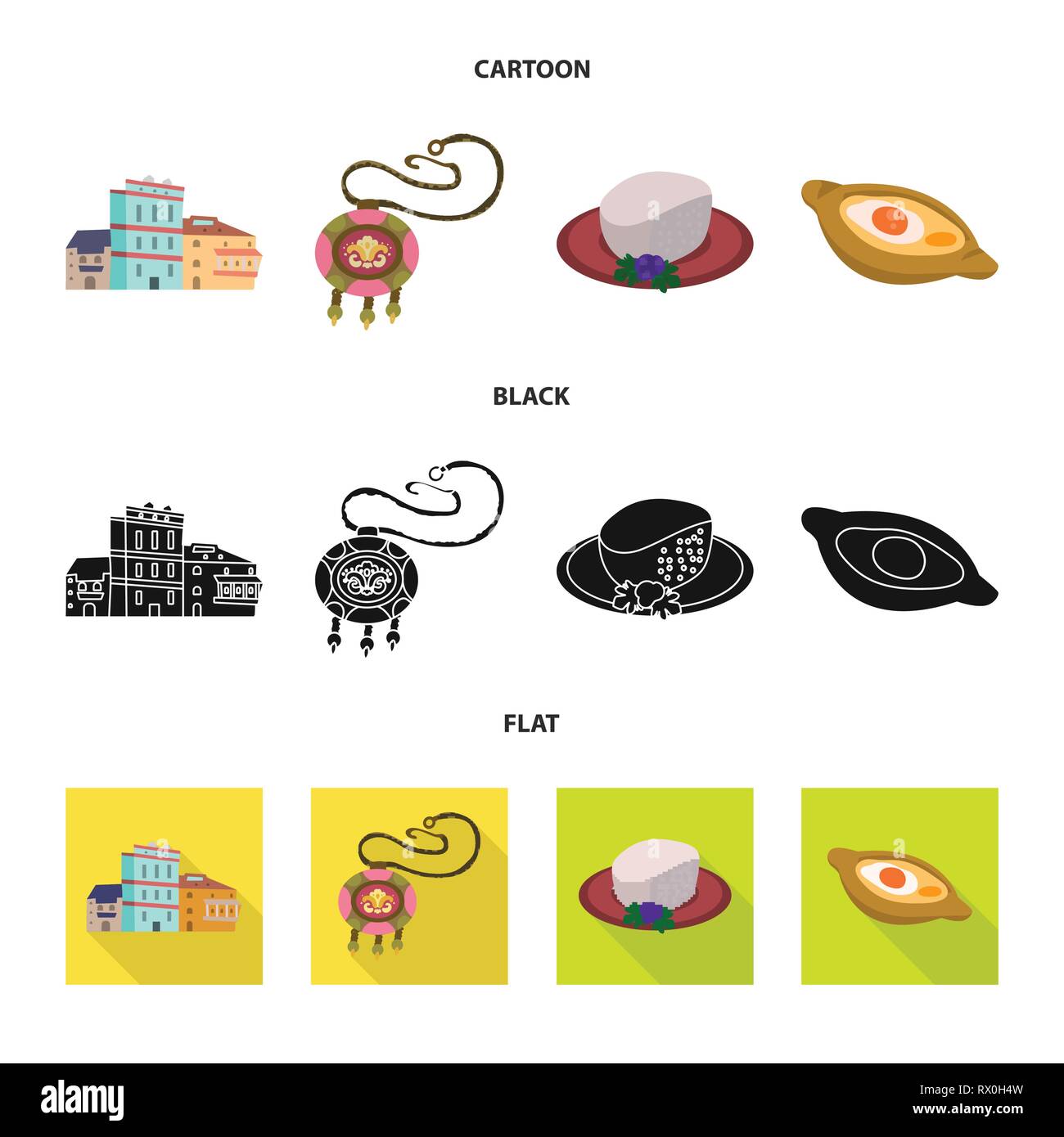 Vector illustration of culture and sightseeing sign. Set of culture and ...