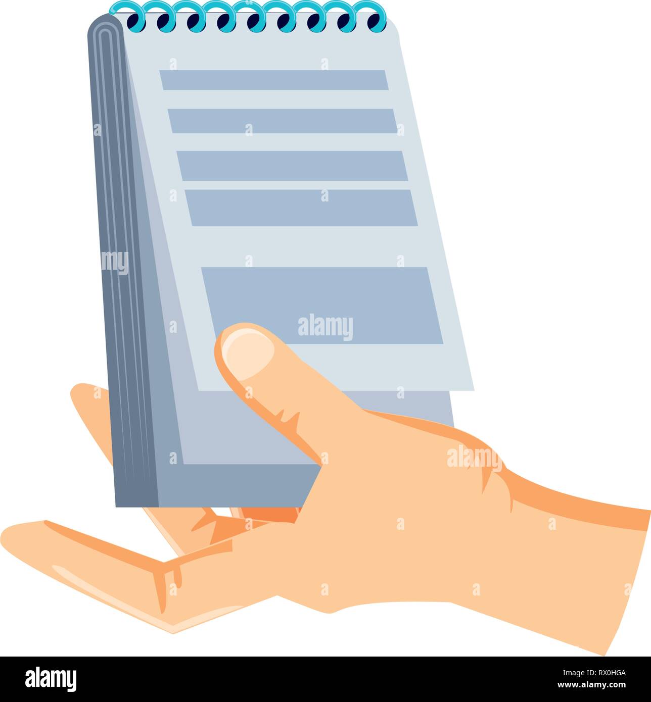 hand with notepad supply isolated icon vector illustration design Stock ...