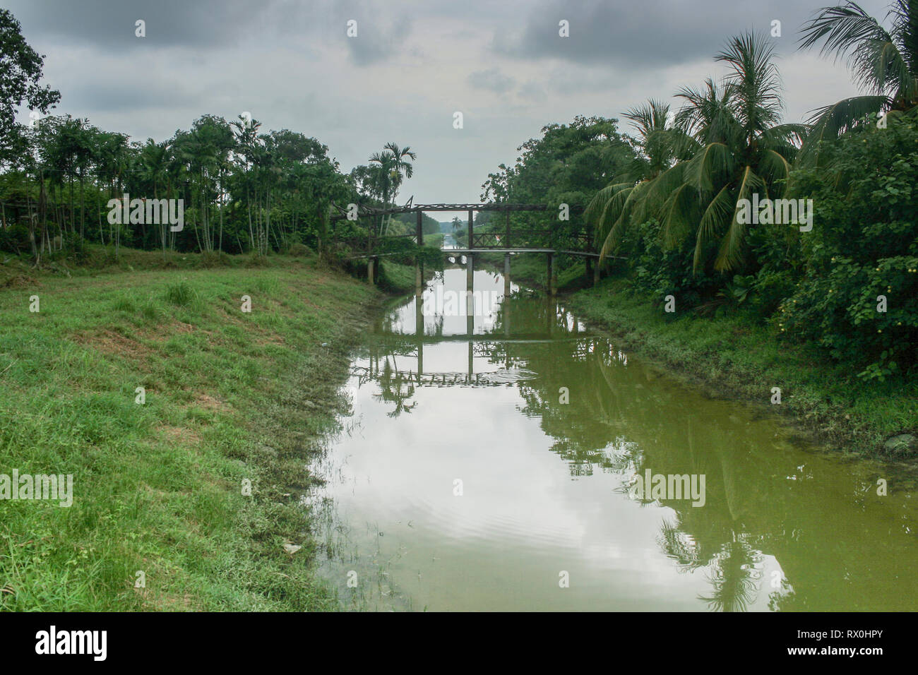 River at Tanjung Piai, the southern most tip of mainland Asia, Pontian ...