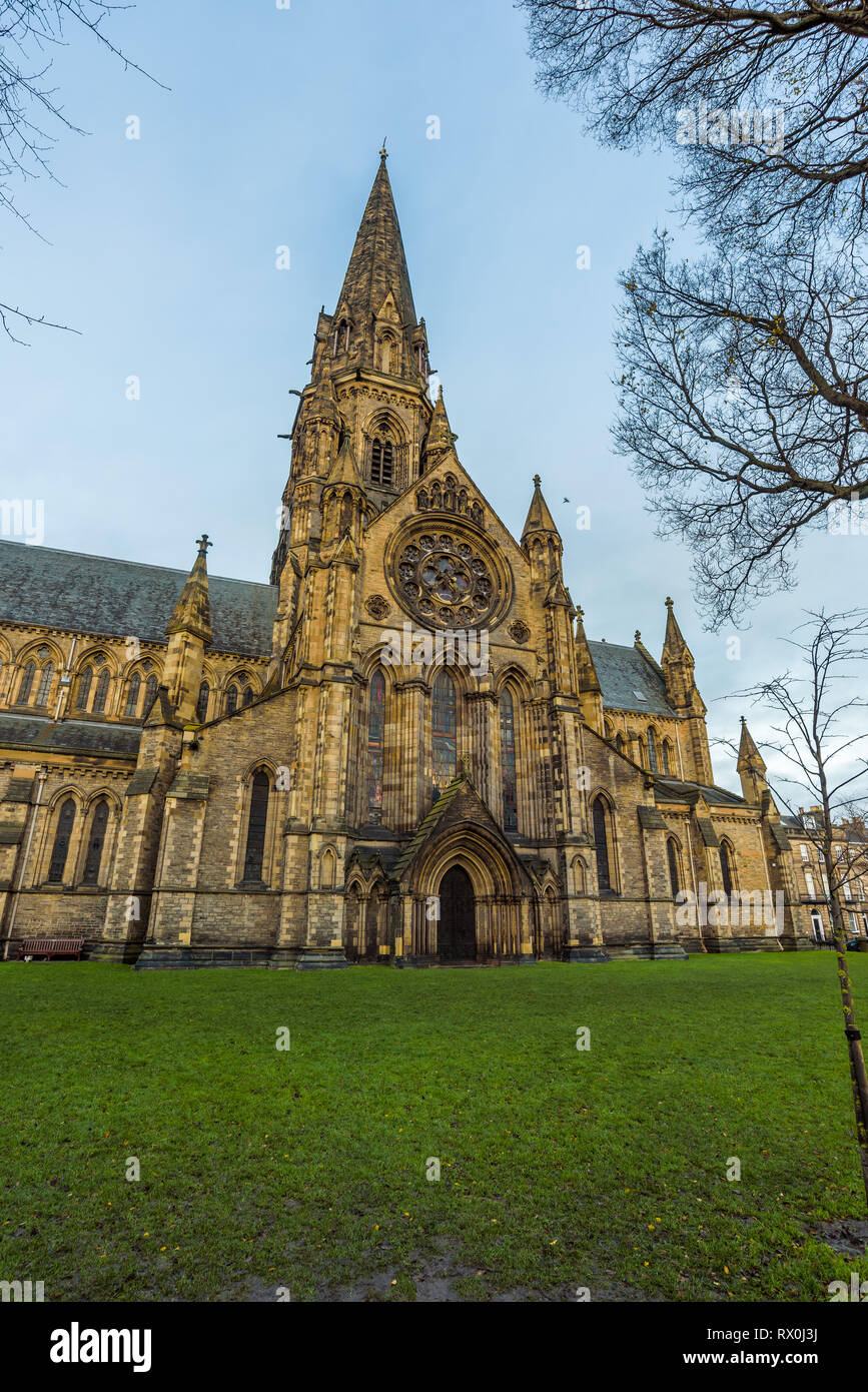 Exterior Gothic style architecture and design of The Scottish Episcopal ...