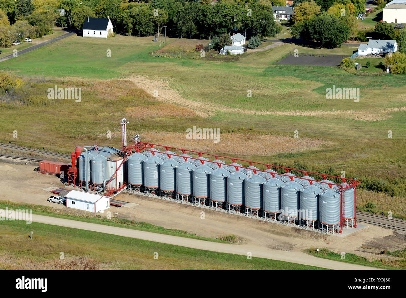 aerial, grain handling facility, Buchanan, Saskatchewan Stock Photo - Alamy