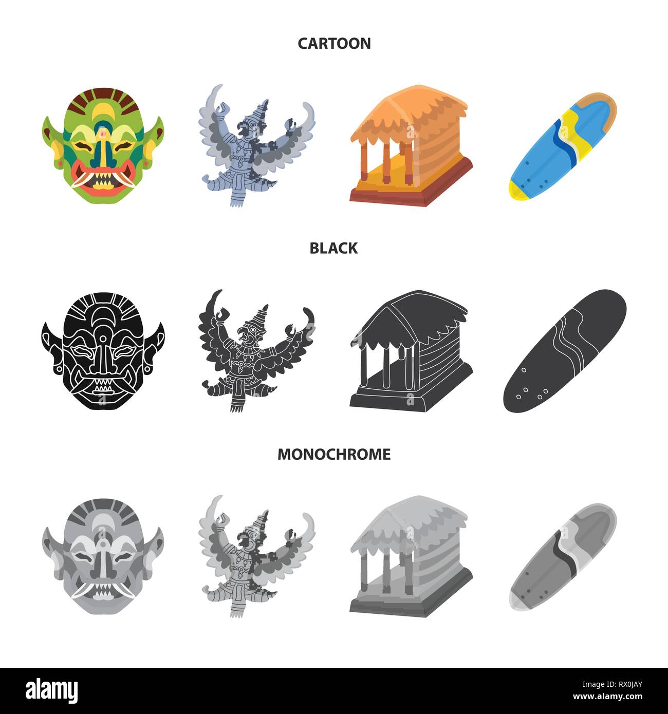 mask,garuda,hut,surfboard,indonesian,bird,house,surf,culture,wayang ...