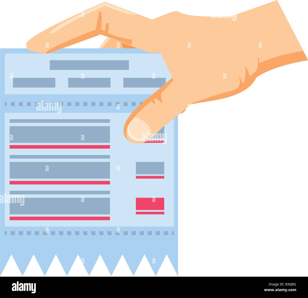 hand with paper voucher isolated icon vector illustration design Stock ...