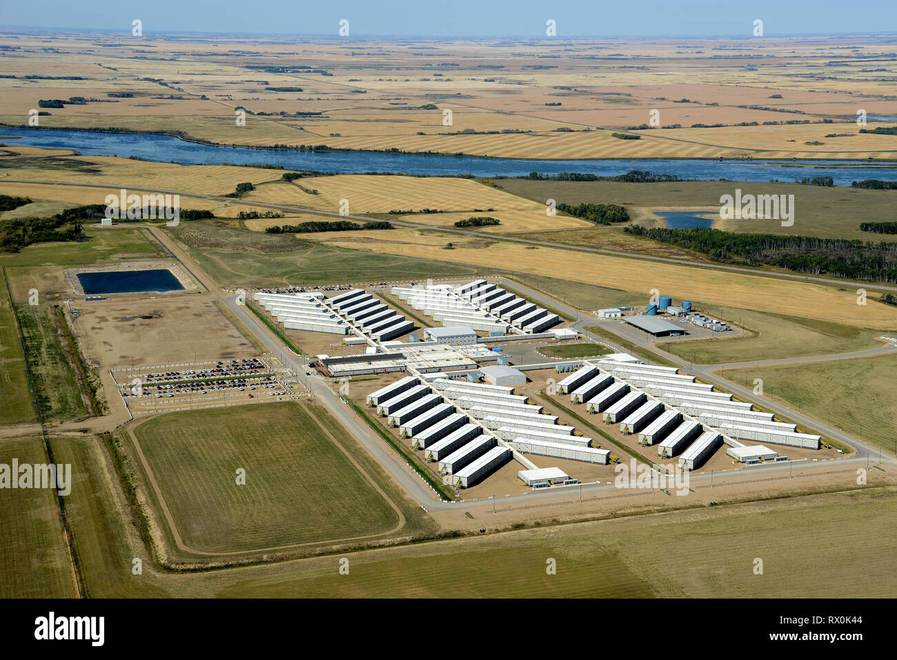 aerial, construction camp, BHP Billiton potash, Jansen, Saskatchewan ...